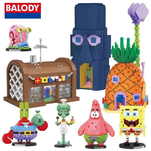 Spongebob Building Blocks Krusty Krab Restaurant Pineapple House Figure ...