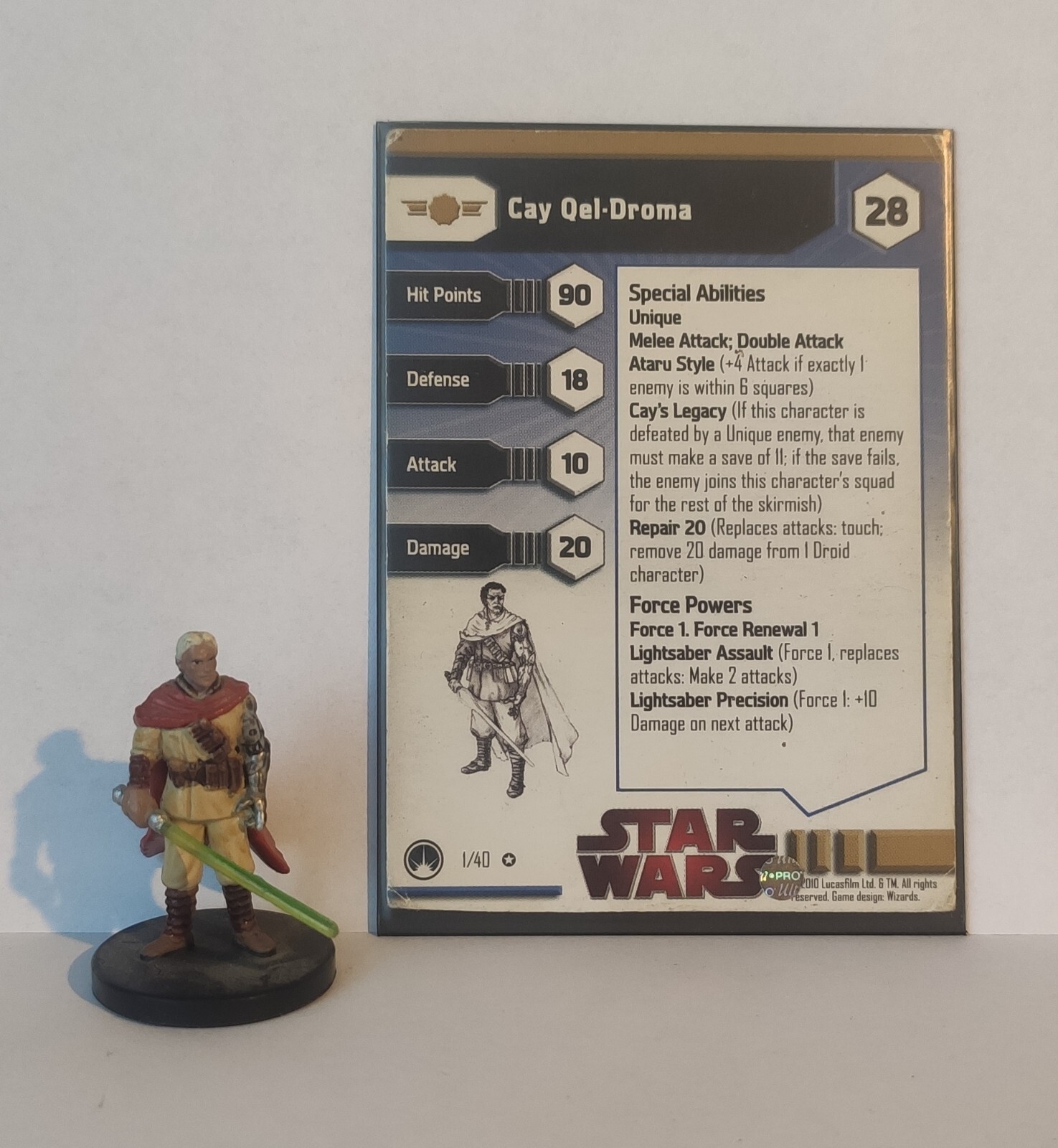 Star Wars Miniatures CAY QEL DROMA 1/40 VERY RARE | eBay