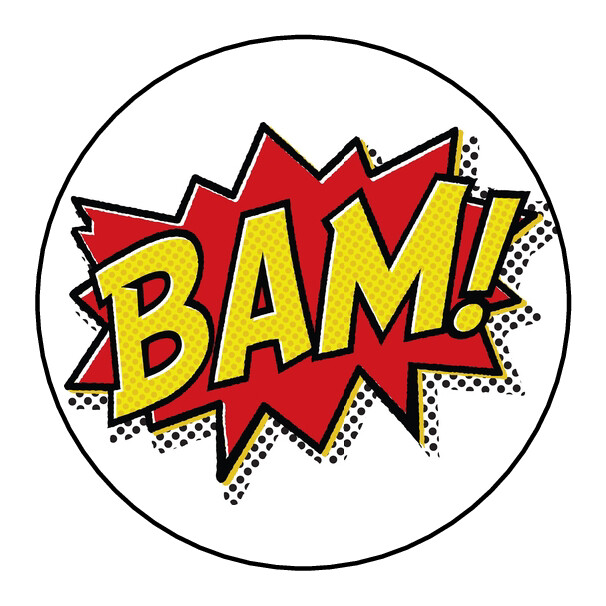 Personalised Comic Pow Bam Kapow Birthday Thank You Party Stickers ...