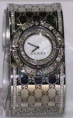 New Ladies Gucci Wide Twirl 2 60ct Aprx Custome Set Real Diamond Watch