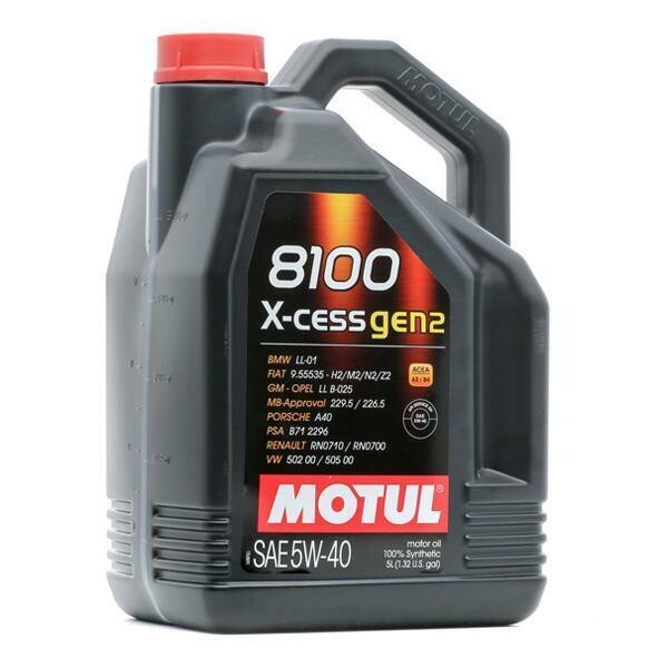 5 LT OLIO MOTORE AUTO 8100 X-cess GEN2 5W-40 MOTUL 100% SINTETICO ACEA ...