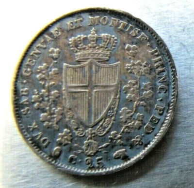 Sardinia KM128 25 Centesimi 1830 (P and Eagle) Torino, nice grade. | eBay