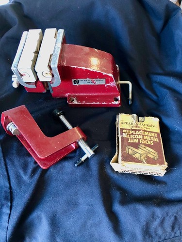 Vintage Spear and Jackson Lockjaw Vice with bench clamp and extra jaws ...