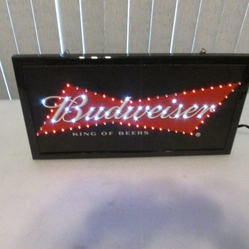 Budweiser Beer SIGN lighted BOWTIE scrolling flashing 19x10 VERY COOL ...