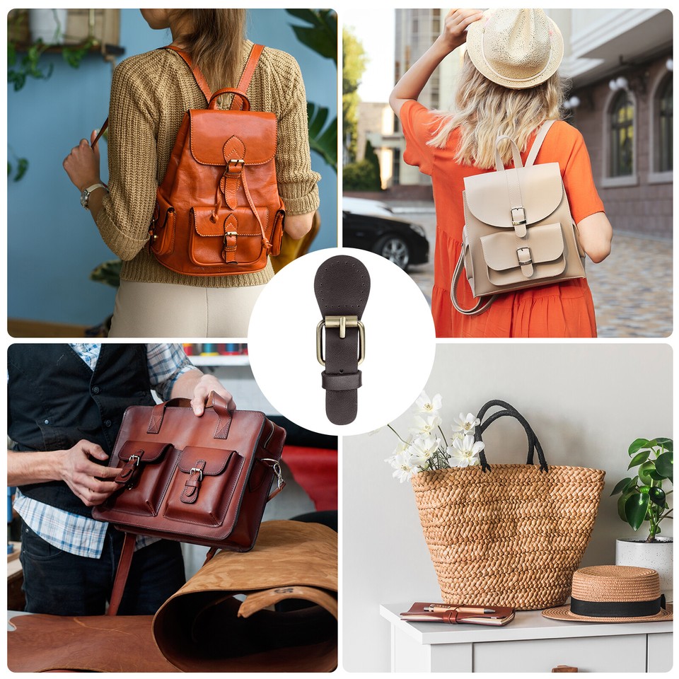 Leather Snap Buckles Snap Button Closure, 2 Pcs Magnetic Snaps, Coffee ...