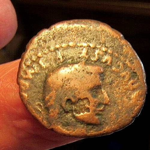 AUGUSTUS CAESAR LYONS MINT ALTAR OF LUGDUNUM FLANKING COLUMNS ROM ET ...