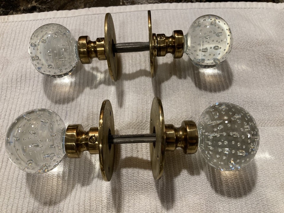 6 Sets Vintage Blown Glass Door Knobs Bubbles | eBay