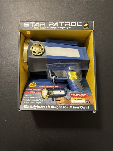 Star Patrol Mega Bright Rechargeable Spotlight AS SEEN ON TV Emergency ...