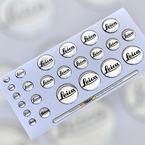 Leica 3D domed silver chrome stickers set 24pcs | eBay