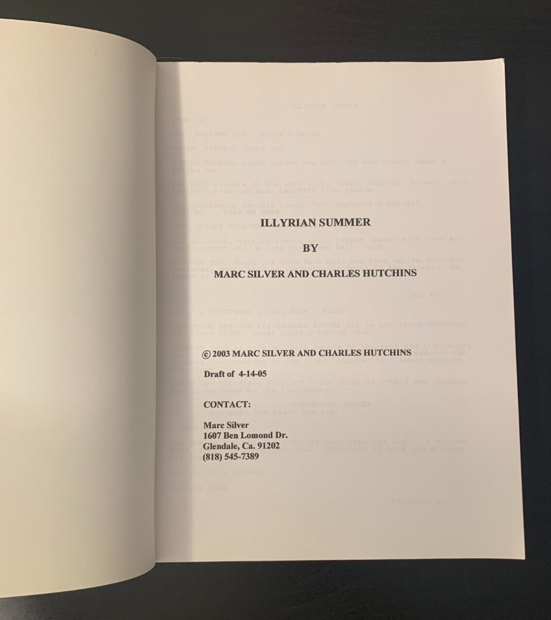 (6) Six Unproduced Original Independent Film Screenplays 70s-2000s ...