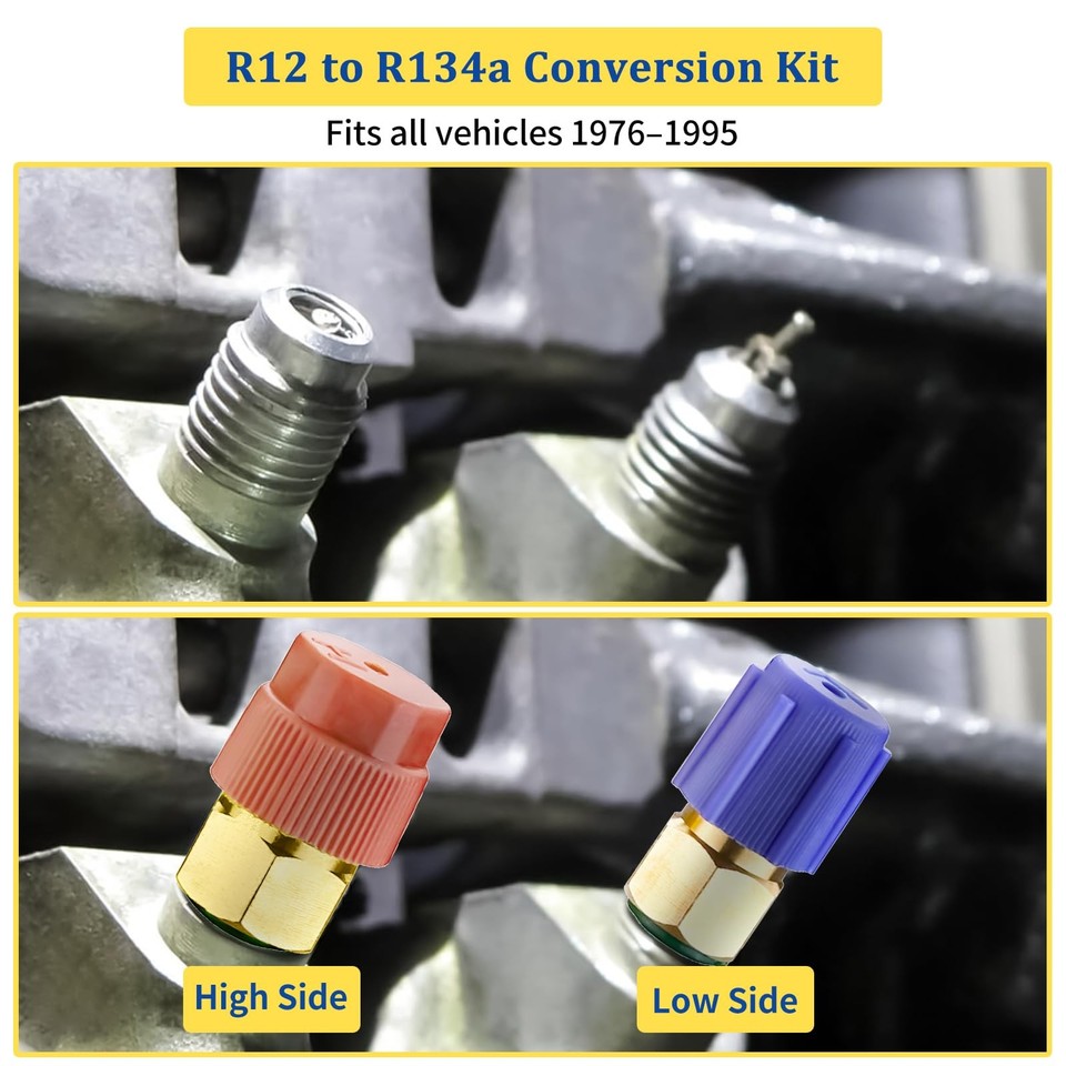 Fourtry R12 to R134a Conversion Fitting Adapter Kit - R12 to R134a ...