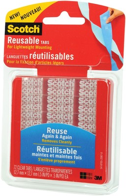 3 Pack Scotch Reusable Tabs-Clear .5" 72/Pkg R103 | eBay