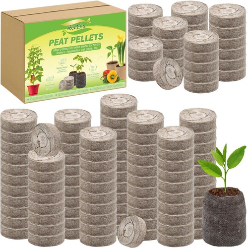 200 Pcs (30mm) Peat Pellet Fiber Soil Plant Seed Starters- Pellets Pods ...