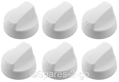 6 X BEKO CREDA TEKA CDA & CANDY Cooker Oven Hob White CONTROL KNOBS ...