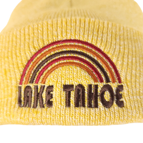 Lake Tahoe Beanie Hat One Size Fits All Cap Embroidered Rainbow Toque ...