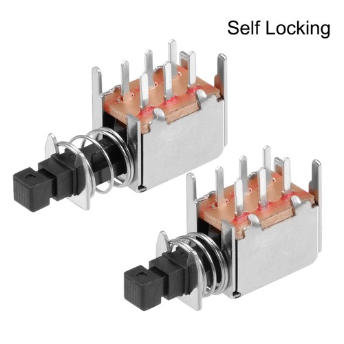 Push Button Switch DPDT 6 Pin 1 Position Self-Locking Black 10pcs | eBay