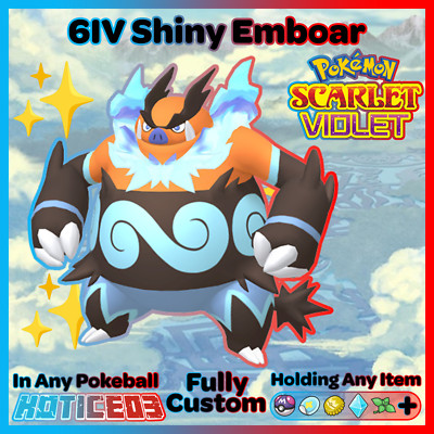 Shiny Emboar 6IV Pokemon Scarlet & Violet 🚀Fast🚀 Indigo Disk DLC | eBay