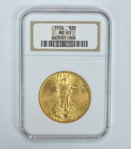 MS63 1926 $20 Saint-Gaudens Gold Double Eagle - Graded NGC - U.S. Gold ...