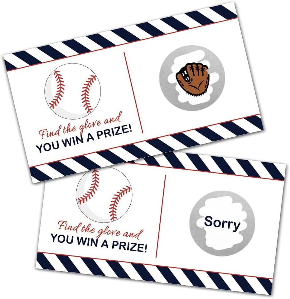 Baseball Theme Scratch Off Game Cards（32 PCS） Class Reunion Baseball ...