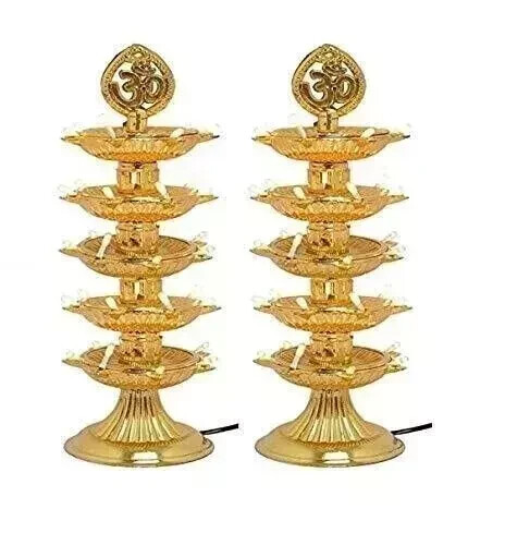 5 Layer Electric Diya Deepak Light Pooja Diya LED - Pack of 2 _for ...