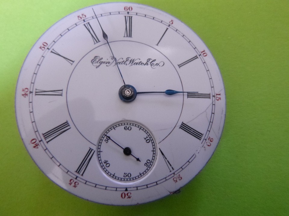 18s 17 jewel Adjusted Elgin dmk nickel pocket watch Movement for parts ...