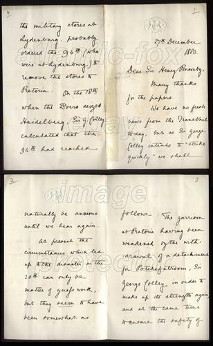 1880 1st Boer Guerre Colonial Bureau, Robert Bickersteth Pour Sir Henry ...