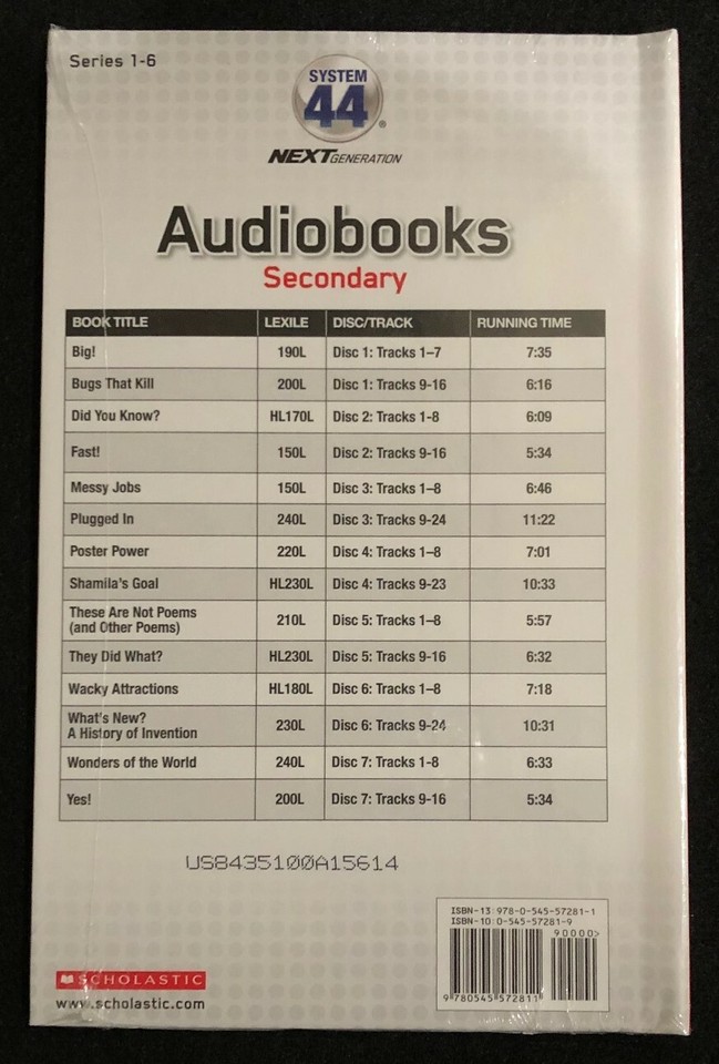 SYSTEM 44 NEXT GENERATION - Secondary Audiobook Pack #1 (Series 1-6 ...