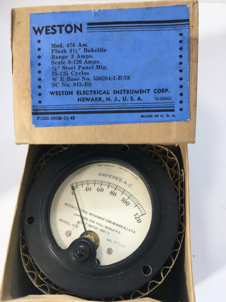 3 new Vintage Weston Electrical Instrument AMPERS 0-120 | eBay