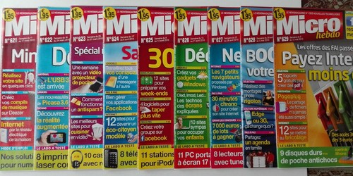 Lot Revue Informatique - Ordinateur PC Windows - Micro Hebdo - 9 n° 621 ...