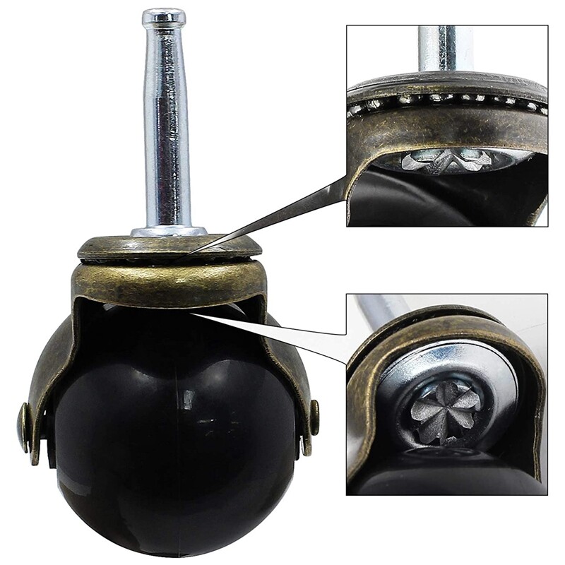 1.5Inch Ball Casters Wheels for Furniture Casters Set of 4 with 8 x ...