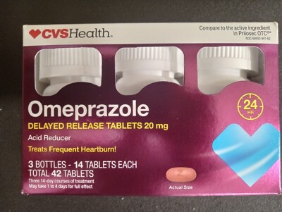 CVS Health Omeprazole (Prilosec) Delayed Release Acid Reducer 20mg 42 ...