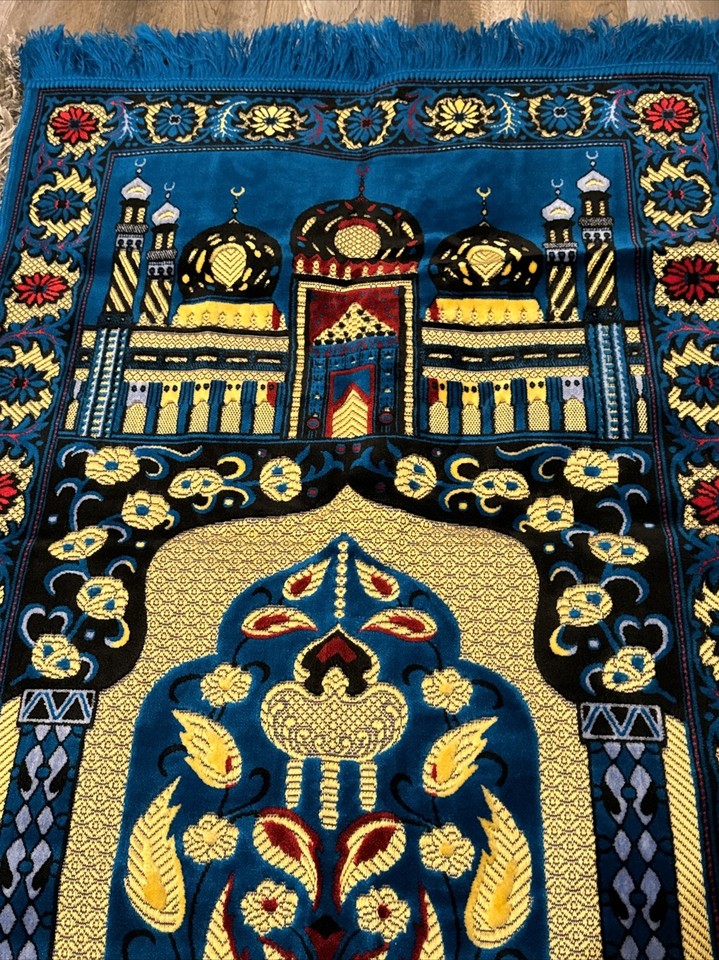 Turkish Islamic Aydin Mensucat Plush Velvet Prayer Rug Floral Mosque 42 ...