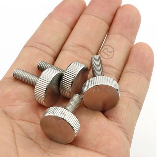 M3 M4 M5 Stainless Steel Flat Head Knurled Thumb Screws Hand Grip Knob ...