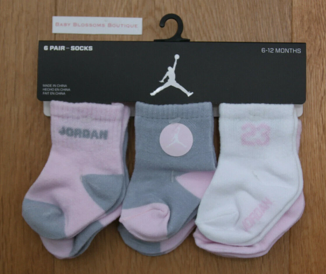 Pink And White Jordan Socks