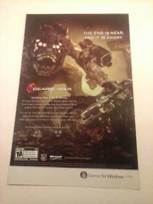 2007 Video Game Print Ad - GEARS OF WAR - GAMES FOR WINDOWS, EPIC ...