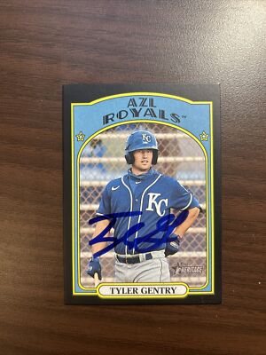 Tyler Gentry 2021 Topps Heritage Minors AUTO IP AUTOGRAPH /50 BLACK ...