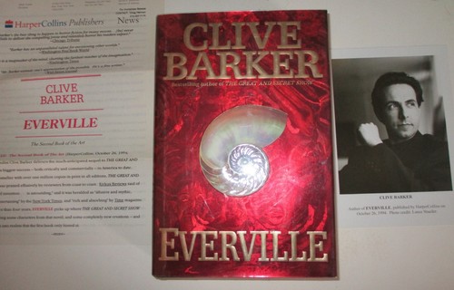 EVERVILLE - CLIVE BARKER w/PROMO PHOTO NEWSLETTER HC BOOK with DUST ...