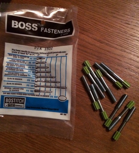 NOS Bostitch Boss fasteners PFK 1502 - Ext threaded stud-concrete-Made ...