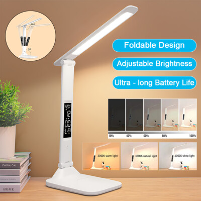 LED Reading Light Bedside Dimmable Desk Lamp USB Charging Study Table ...