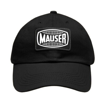 Mauser Guns Firearms Black Adjustable Dad Hat with Leather Patch | eBay