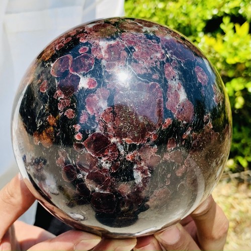 7.83LB Natural Garnet fireworks ball Quartz Crystal Energy Ball Reiki ...