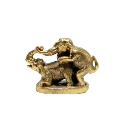 Two Elephants Mating Brass Figurine Statue Metal Making Love Couple ...