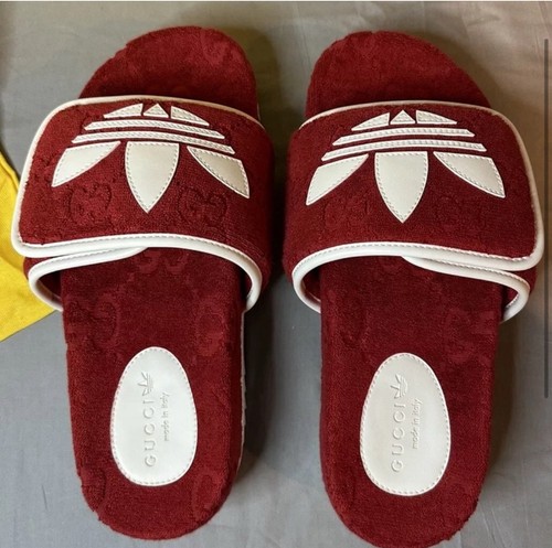 New Gucci x Adidas GG Platform Slides /Sandals Red Men’s Size 10 | eBay