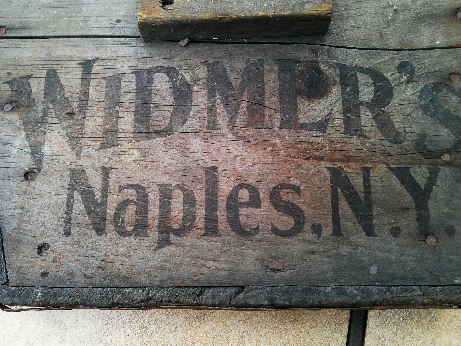 VINTAGE WIDMER'S, NAPLES, N.Y. ADVERTISING WOOD SIGN | eBay