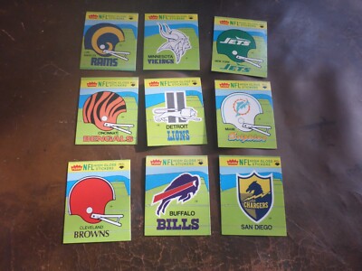 Vintage Lot 1981 Fleer 9 NFL Football Helmet Stickers & 25 Trading ...