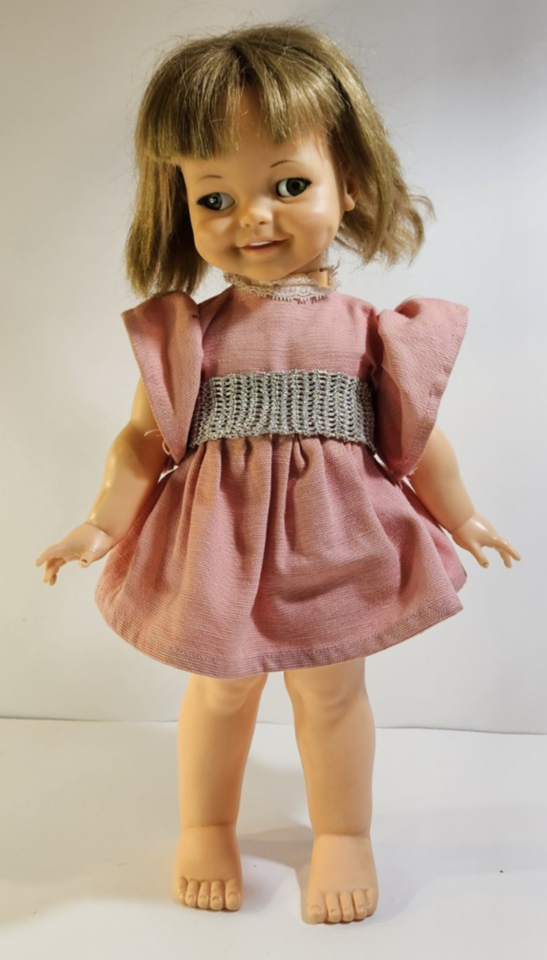 1967 Ideal Toys Giggles Doll 18" No Giggle Loose/Damaged Neck/Head With ...
