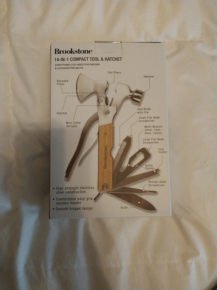 Brookstone 14 In 1 Compact Tool & Hatchet | eBay