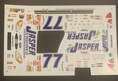 JASPER ENGINES Robert Pressley #77 NASCAR DECAL Sheet 4-#20 Model car ...