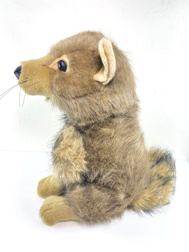 Vintage Fine Toy Co. Wolf Large Plush Animal Wolf Sitting Realistic ...