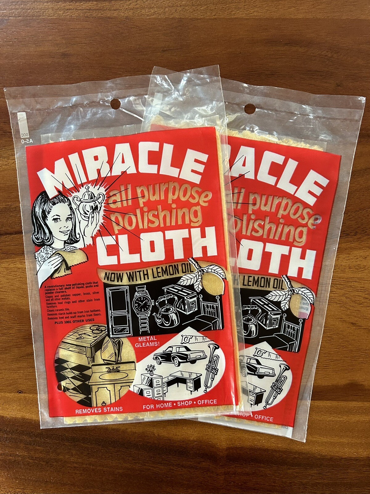 MIRACLE CLOTH All Purpose Polishing Cloth Lemon Oil Vintage Lot of 2 ...